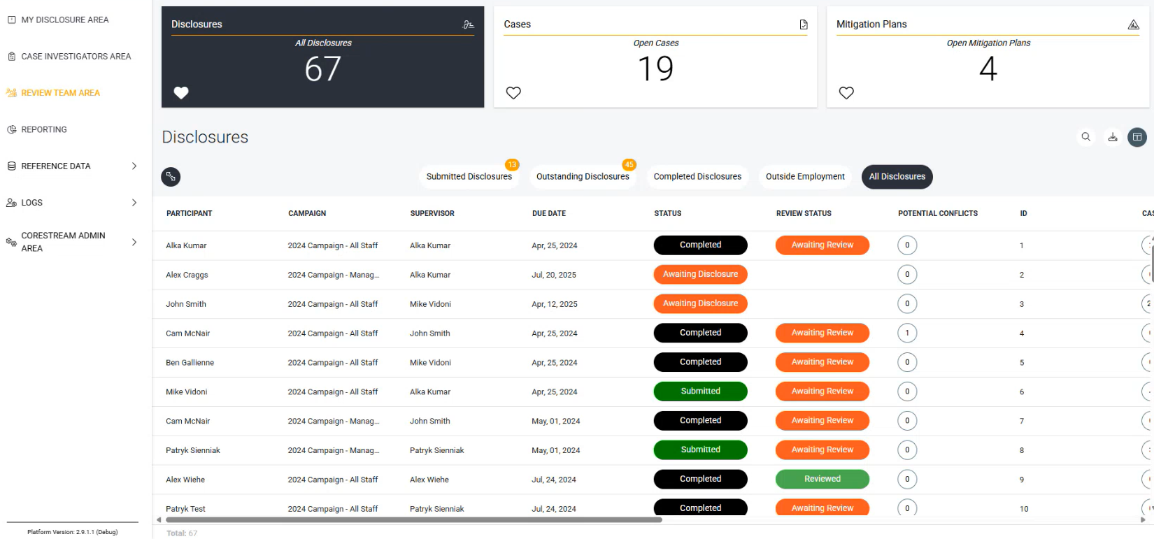Conflict of Interest Management I Software I CoreStream GRC