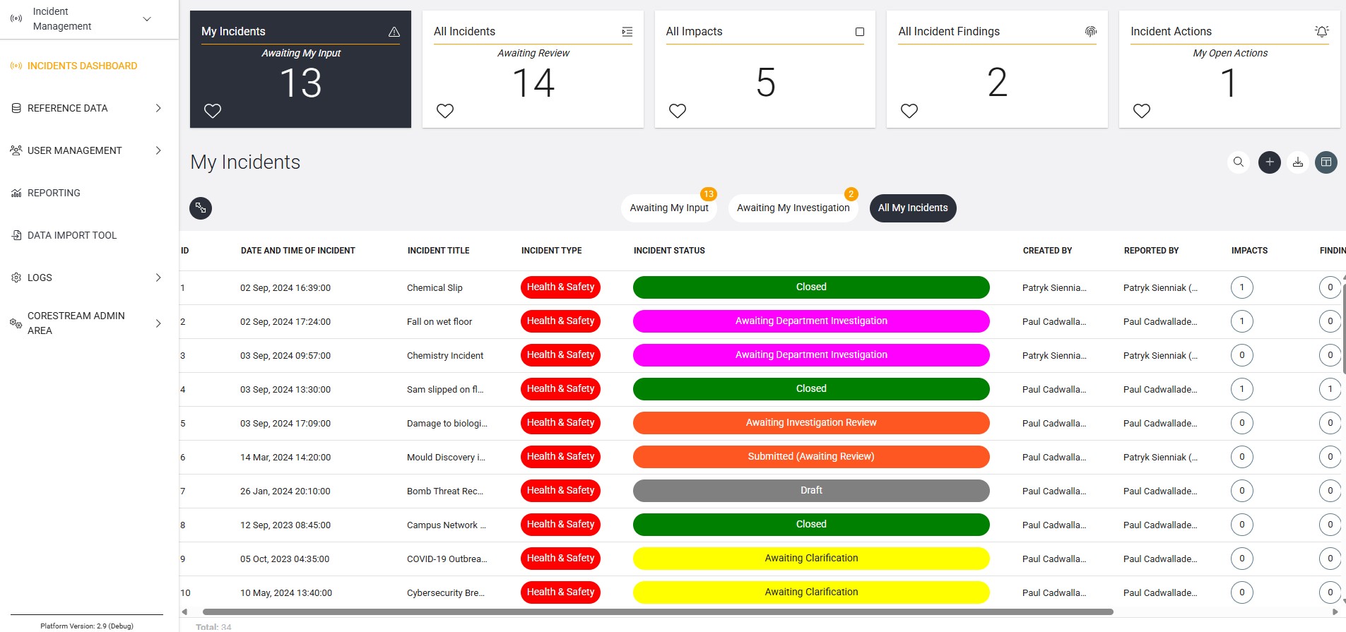 Incident Management I Software I CoreStream GRC