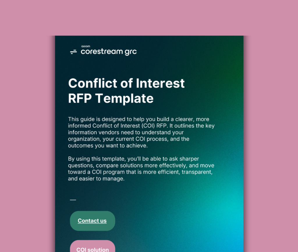 Conflict of Interest software RFP template I CoreStream GRC